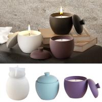 China DIY crystal dropper resin gypsum storage box pear shaped hazelnut candle cup flower pot silicone mold for sale