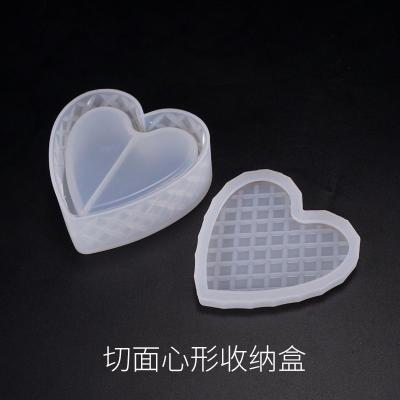 China DIY crystal dropper mold storage box mold heart-shaped cut jewelry gift box silicone mold for sale