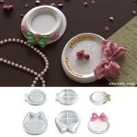 China DIY circular bow relief pattern storage tray silicone mold aromatherapy gypsum tray decoration mold for sale