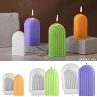 China DIY Large, Medium, Small, Stackable Striped Arch Candle Ornament Silicone Mold Aromatherapy Gypsum Jewelry Grinding Machine for sale