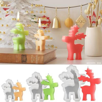 China Christmas Deer Candle Pendant Silicone Mold Large, Medium, Small Christmas Deer Aromatherapy Gypsum Candle Pendant Dropping Mold for sale