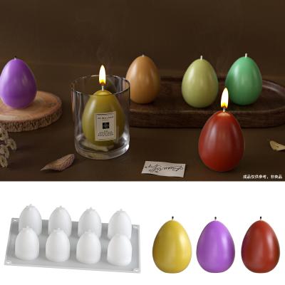 China Ba Lian Egg Aromatherapy Ornament Decoration Silicone Mold Easter DIY Elliptical Easter Egg Candle Mold for sale