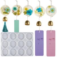 China DIY Circular Guka Card Dropping Adhesive Pendant Mold 12 Grid Circular Pendant Jewelry Silicone Mold for sale
