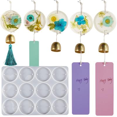 China DIY Circular Guka Card Dropping Adhesive Pendant Mold 12 Grid Circular Pendant Jewelry Silicone Mold for sale