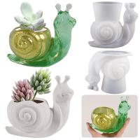 China Crystal dropper snail table storage box DIY resin gypsum 3D three-dimensional flower potted silicone mold for sale