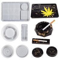 China DIY dropper resin gypsum ashtray grinder herb holder storage tray set silicone mold for sale