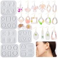 China DIY crystal drop adhesive pendant earrings, silicone mold, irregular shaped flowers, leaves, arch shaped jewelry, hanging pendant, grinding for sale