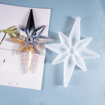 China DIY crystal dropper mold, star shaped octagonal hanging pendant, star colored light, diamond star silicone mold for sale
