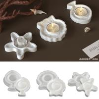 China DIY crystal dropper resin gypsum starfish shell small fish candle holder ocean series silicone mold for sale