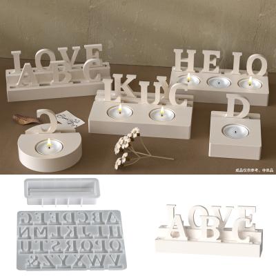China Aromatherapy gypsum 26 English letter plug-in silicone mold DIY letter splicing blessing message ornament mold for sale
