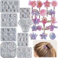 China DIY crystal dropper ring hair clip jewelry silicone mold flower crown love animal patch grinding for sale