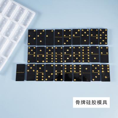 China DIY Crystal Dropping Glue Mold Domino Pai Jiu Home Creative Personality Domino Tianjiu Silicone Mold for sale