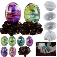 China DIY crystal dropper egg shaped dragon egg baby flame rock night light base mirror silicone mold for sale