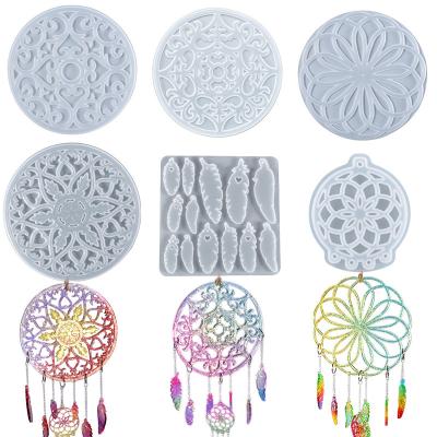 China DIY crystal dropper mold, dream catcher, wind chime hanging decoration, silicone mold combination, spot wholesale for sale