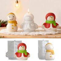 China DIY Christmas Snowman Silicone Mold Aromatherapy Candle Scarf Cotton Coat Snowman Gypsum Dropping Mold for sale