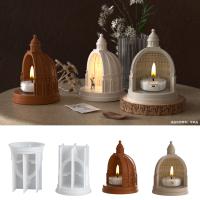 China European Palace Castle Fragrance Stone Silicone Mold DIY Aromatherapy Gypsum Candlestick Base Ornament Grinding Tool for sale
