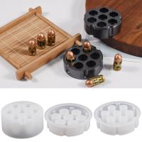 China DIY crystal dropper adhesive seven link bullet head dice gypsum cement bullet storage box silicone mold for sale