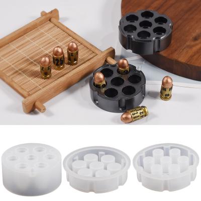China DIY crystal dropper adhesive seven link bullet head dice gypsum cement bullet storage box silicone mold for sale