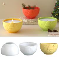 China Hat wearing Santa Claus storage bowl silicone mold DIY aromatherapy gypsum candle cup dropper mold for sale