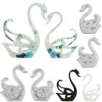 China Crystal Drip Glue DIY Resin Aromatherapy Gypsum Grinding Tools Swan Left and Right Ornament Platform Silicone Mold for sale