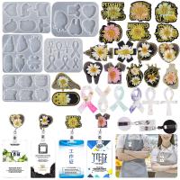 China DIY Drip Glue Dried Flower Resin Chest Badge Stretchable Easy to Pull Buckle, Doctor Nurse ID Hanging Silicone Mold for sale