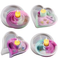 China DIY Semi Three Dimensional Love Circular Candlestick Silicone Mold Crystal Dropping Aromatherapy Candlestick Candlestick Mold for sale