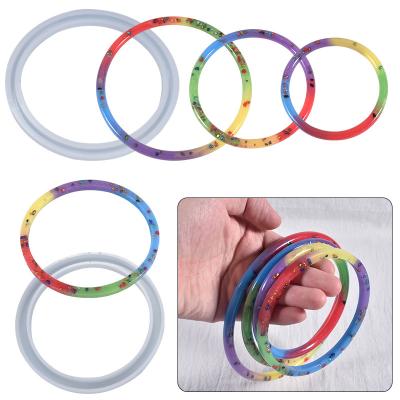 China DIY Crystal Dropping Glue Arc Bracelet Mold Round Ring 95mm Decorative Silicone Mold Wholesale for sale