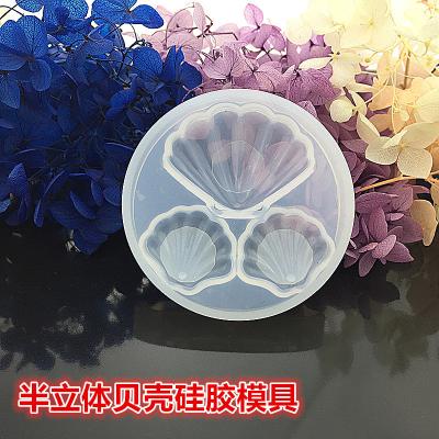China Crystal dropper semi three-dimensional shell silicone mold DIY jewelry making small shell with hole hanging decoration model for sale