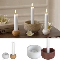 China Circular polka dot sized candle holder storage bowl DIY aromatherapy candle base gypsum silicone mold for sale