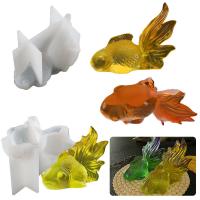 China DIY crystal dropper 3D koi fish mold, goldfish ornament design, cake decoration silicone mold for sale