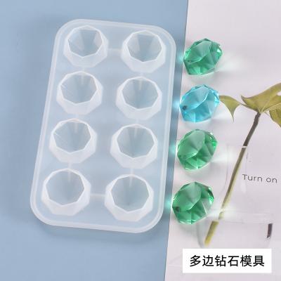 China DIY Crystal Drip Glue Mold with Multi sided Transparent Diamond Handmade Platform Decoration Silicone Mold for sale
