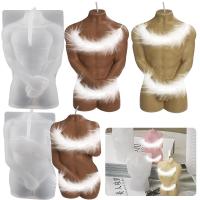 China DIY Dripping Gel Shy Woman Holding Hands Male Simulated Human Body Gypsum Doll Aromatherapy Candle Silicone Mold for sale