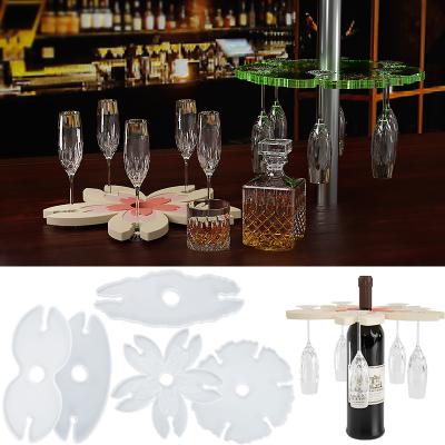 China Crystal dropper resin red wine cup holder tray grinding tool DIY aromatherapy gypsum ornament silicone mold for sale