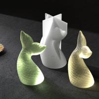 China DIY crystal dropper mirror fat fish tail jewelry ornament silicone mold 3D mermaid tail mold for sale