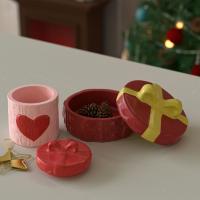 China DIY Aromatherapy Gypsum Cement Love Sweater Gift Box Storage Can Candle Cup Dropping Silicone Mold for sale