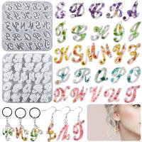 China DIY Crystal Dropping Gel Mirror 26 English Capital Grinding Irregular Letter Earrings Keychain Silicone Mold for sale