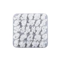 China DIY Crystal Dropping Gel Mirror 26 English Capital Grinding Irregular Letter Earrings Keychain Silicone Mold for sale