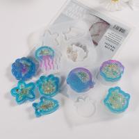 China Drip glue marine animal quicksand pendant silicone mold DIY starfish shell jellyfish keychain pendant for sale
