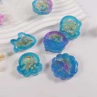 China Drip glue marine animal quicksand pendant silicone mold DIY starfish shell jellyfish keychain pendant for sale
