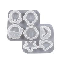 China Drip glue marine animal quicksand pendant silicone mold DIY starfish shell jellyfish keychain pendant for sale
