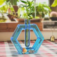 China DIY crystal dropper mold hexagonal, heart-shaped flower pot test tube culture water plant silicone mold for sale