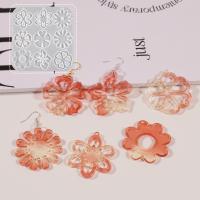 China DIY crystal drop glue flower bouquet flower earring pendant mold flower shaped leaves rose petals hanging decoration silicone mold for sale