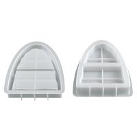 China DIY Aromatherapy Gypsum Arched Two Grid Storage Tray Mold, Small Doll Jewelry Display Platform, Silicone Mold for sale