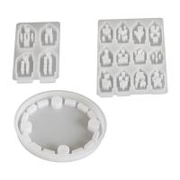 China DIY European style House Gypsum Candlestick Ornament Grinding Tool with Hollow Heart, Leaf, Bird House Silicone Mold Set for sale