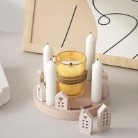 China DIY European style House Gypsum Candlestick Ornament Grinding Tool with Hollow Heart, Leaf, Bird House Silicone Mold Set for sale