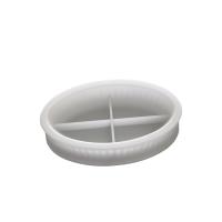 China Oval striped storage tray silicone mold DIY aromatherapy gypsum candle bowl ornament silicone mold for sale