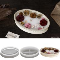China Oval striped storage tray silicone mold DIY aromatherapy gypsum candle bowl ornament silicone mold for sale