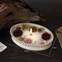China Oval striped storage tray silicone mold DIY aromatherapy gypsum candle bowl ornament silicone mold for sale