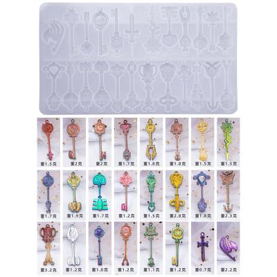 China DIY crystal dropper mold, whole board key collection pendant, hanging decoration, simulated silicone mold for sale