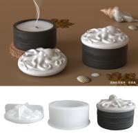China Dropping resin octopus storage jar ornament DIY aromatherapy gypsum octopus candle cup silicone mold for sale